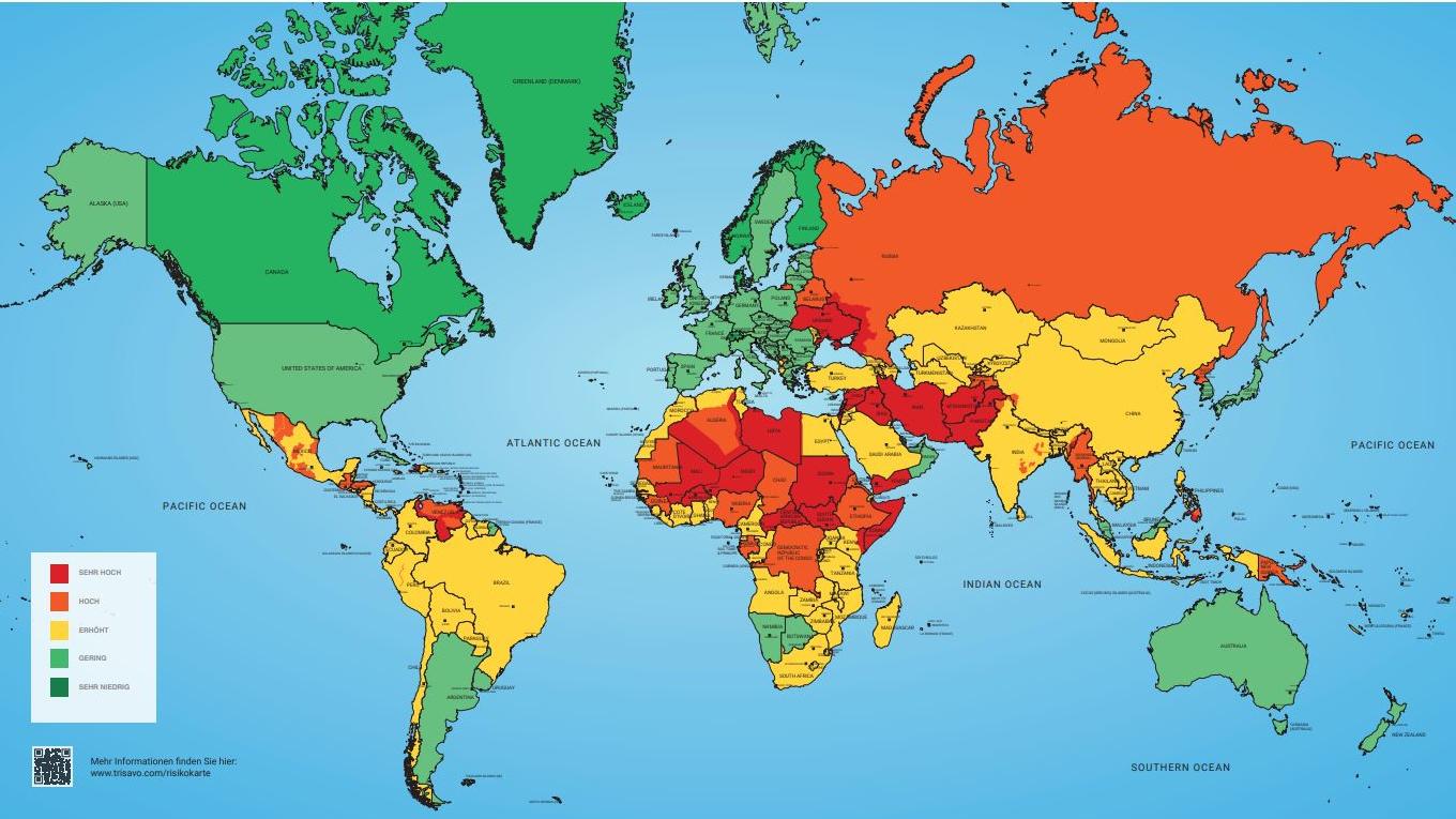 Risk Map 2024: Diese Karte zeigt, wo ihr in diesem Jahr NICHT hinreisen ... Risk Map 2024: Diese Karte zeigt, wo ihr in diesem Jahr NICHT hinreisen ...