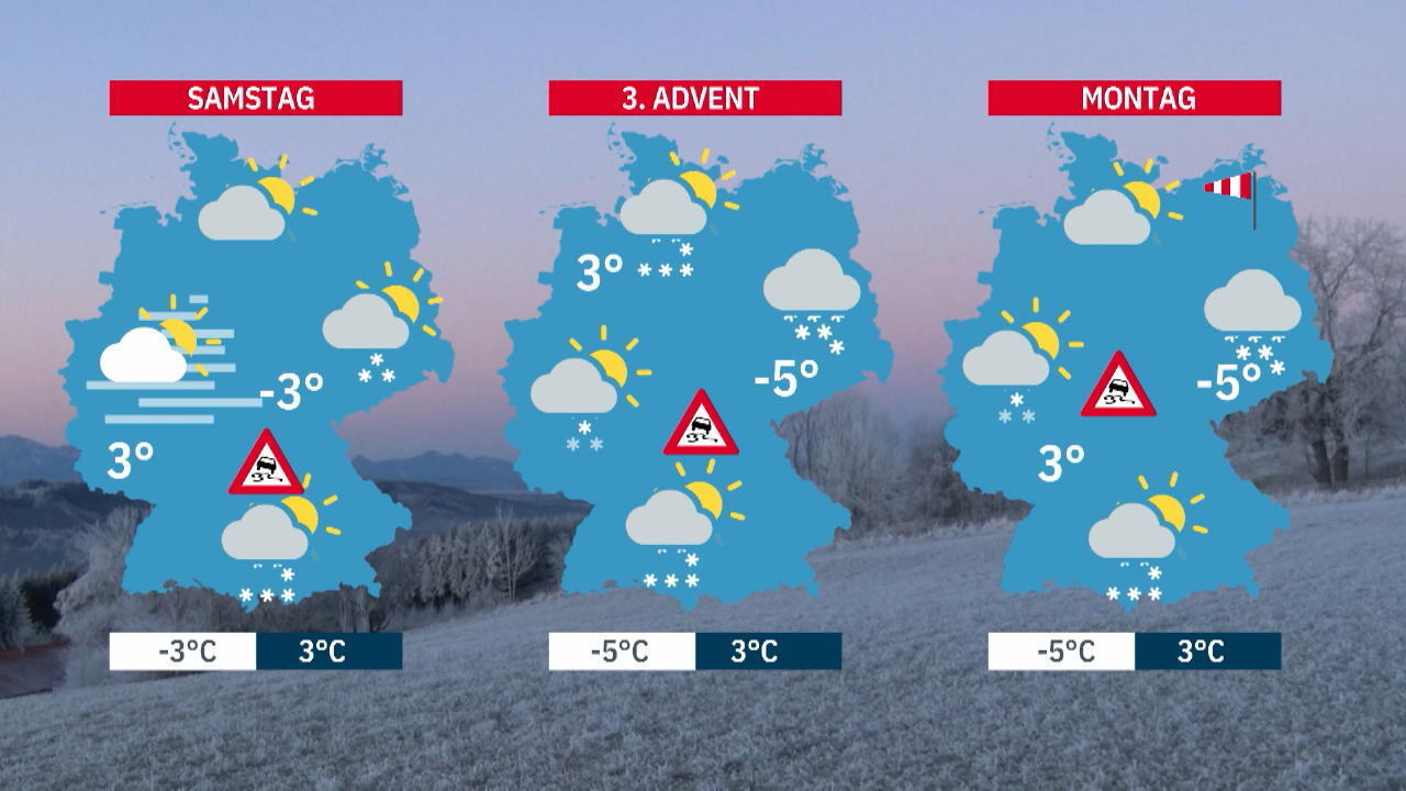 Glätte-Fahrplan aktuell für das Winter-Wochenende: Gefahr durch Schnee ...