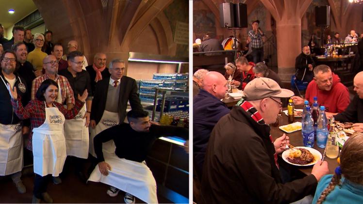 Zehn Jahre Gänsessen: 600 Obdachlose genießen im Römer Kloß mit Soß ...